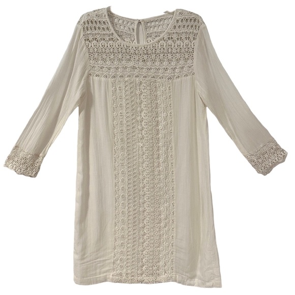 Willow & Clay | Dresses | Willow Clay Mini Dress Xs Ivory Gauzy Crochet ...